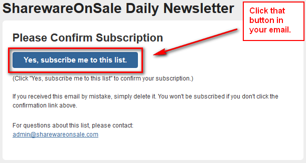 Please confirm your subscription! | SharewareOnSale