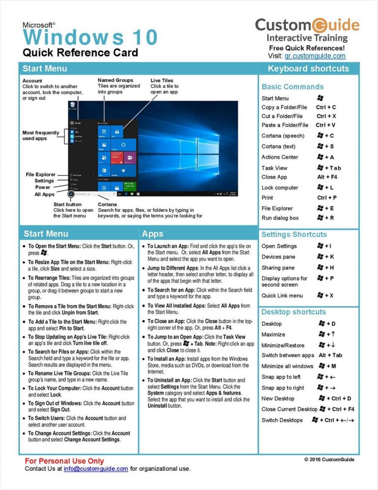 Microsoft Windows 10 Reference Card (100% discount) | SharewareOnSale